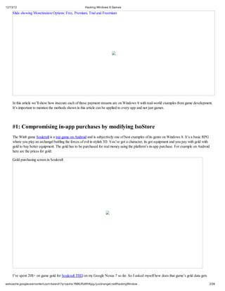 Hacking windows 8 games | PDF