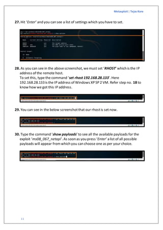 Hacking windows xp sp 2 using metasploit | PDF
