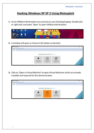 Hacking windows xp sp 2 using metasploit | PDF