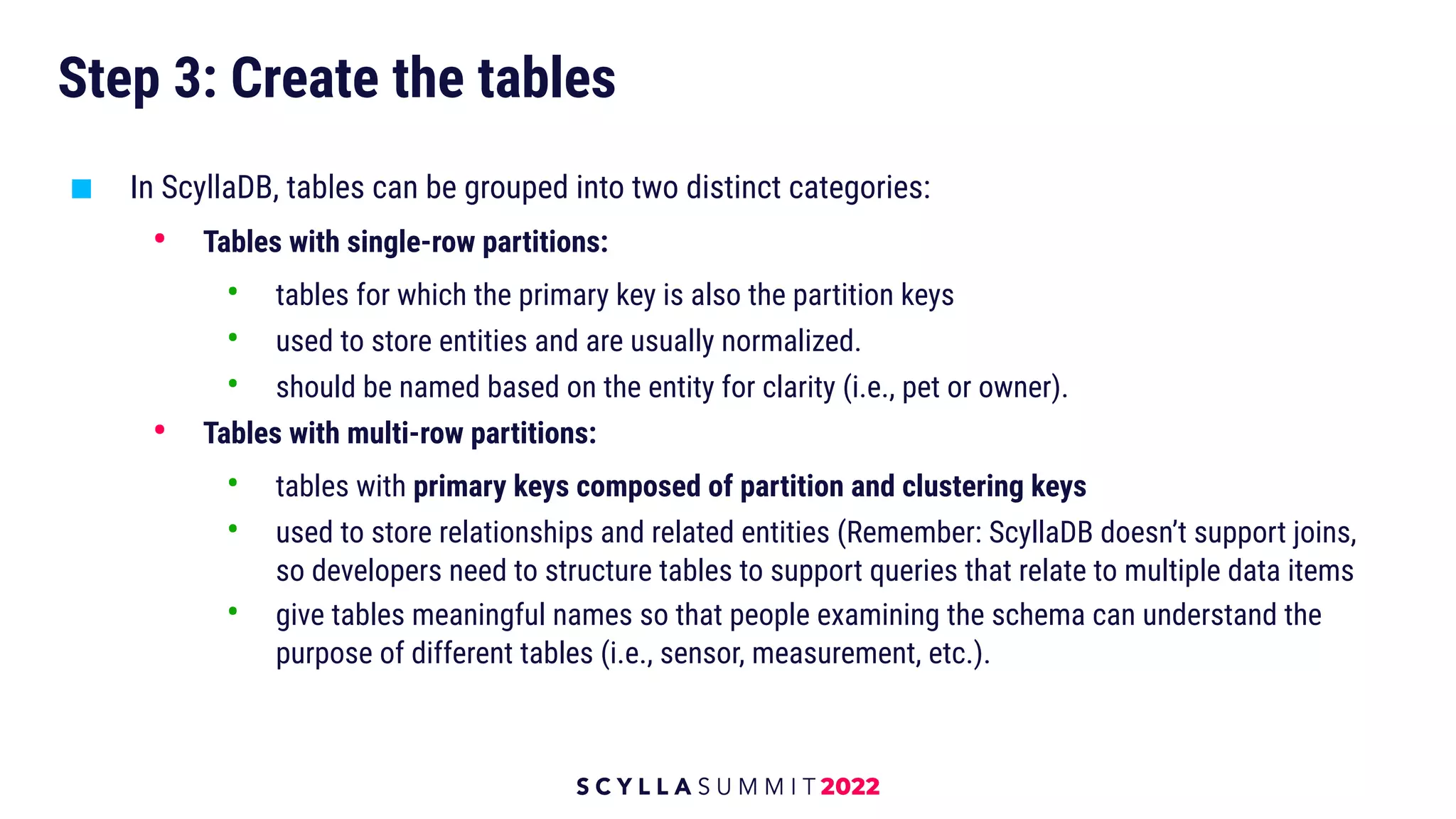 Scylla Summit 2022: Migrating SQL Schemas for ScyllaDB: Data Modeling ...