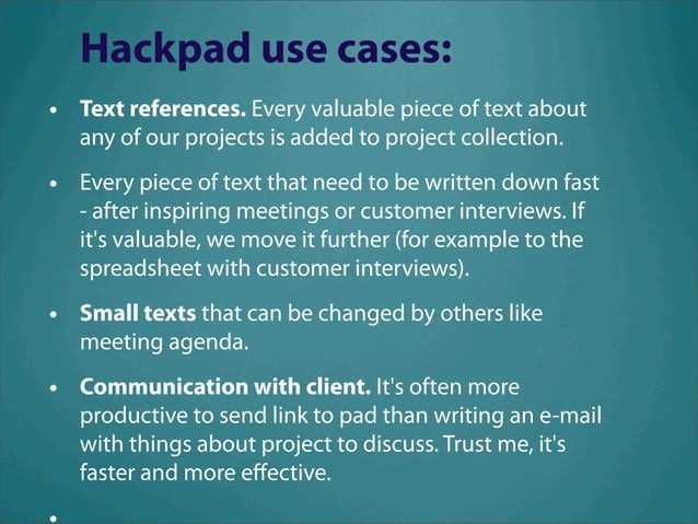Hackpad vs google docs | PPT
