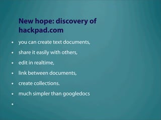 Hackpad vs google docs | PDF