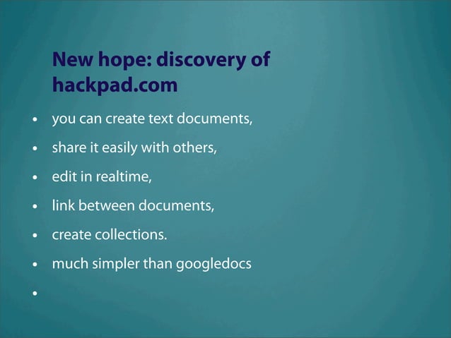 Hackpad vs google docs | PPT