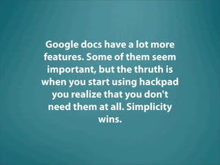 Hackpad vs google docs | PDF