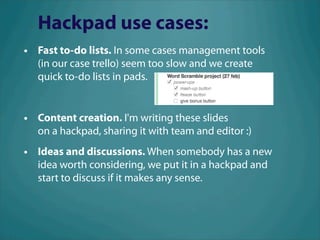 Hackpad vs google docs | PDF
