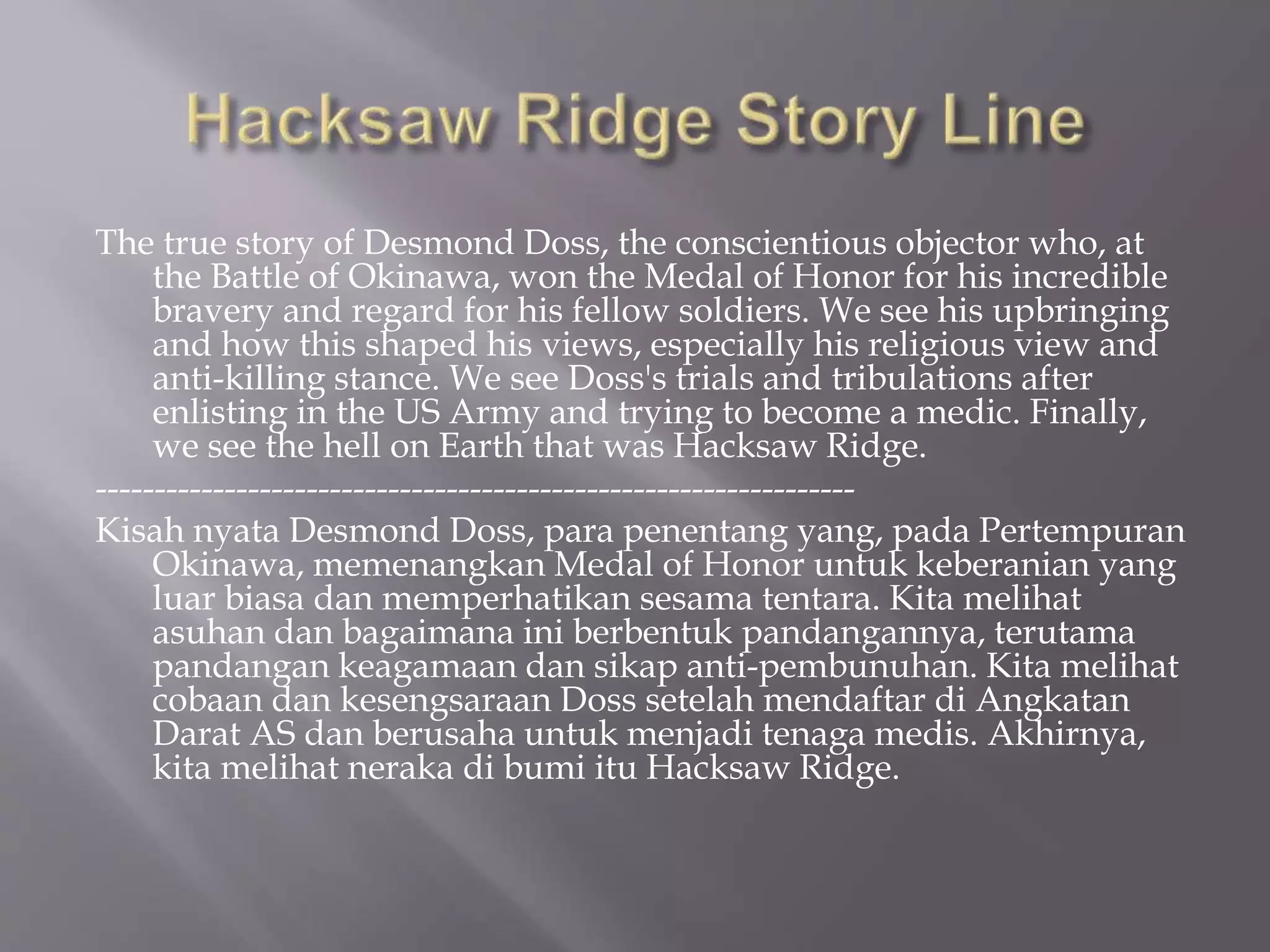 Nonton Film Hacksaw ridge | PPTX