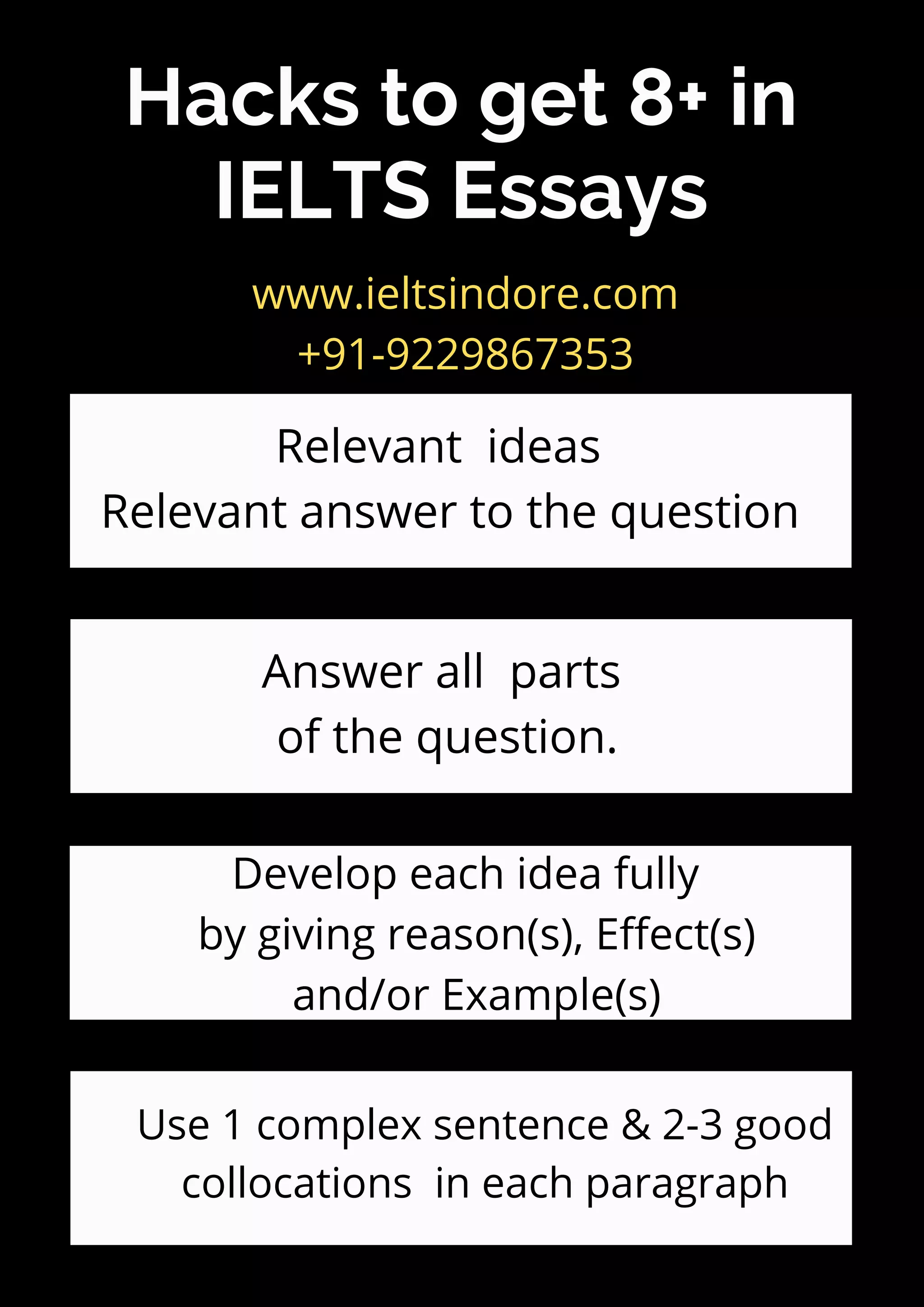 Hacks to score 8 in ielts writing | PDF