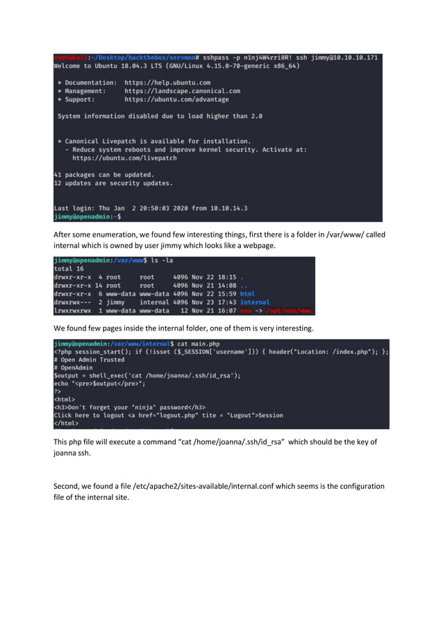 Hack the box open admin writeup | PDF | Free Download