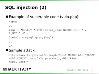 Spot the Web Vulnerability | PDF