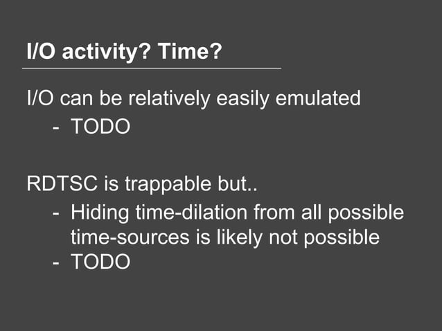 Hacktivity 2016: Stealthy, hypervisor based malware analysis | PPT