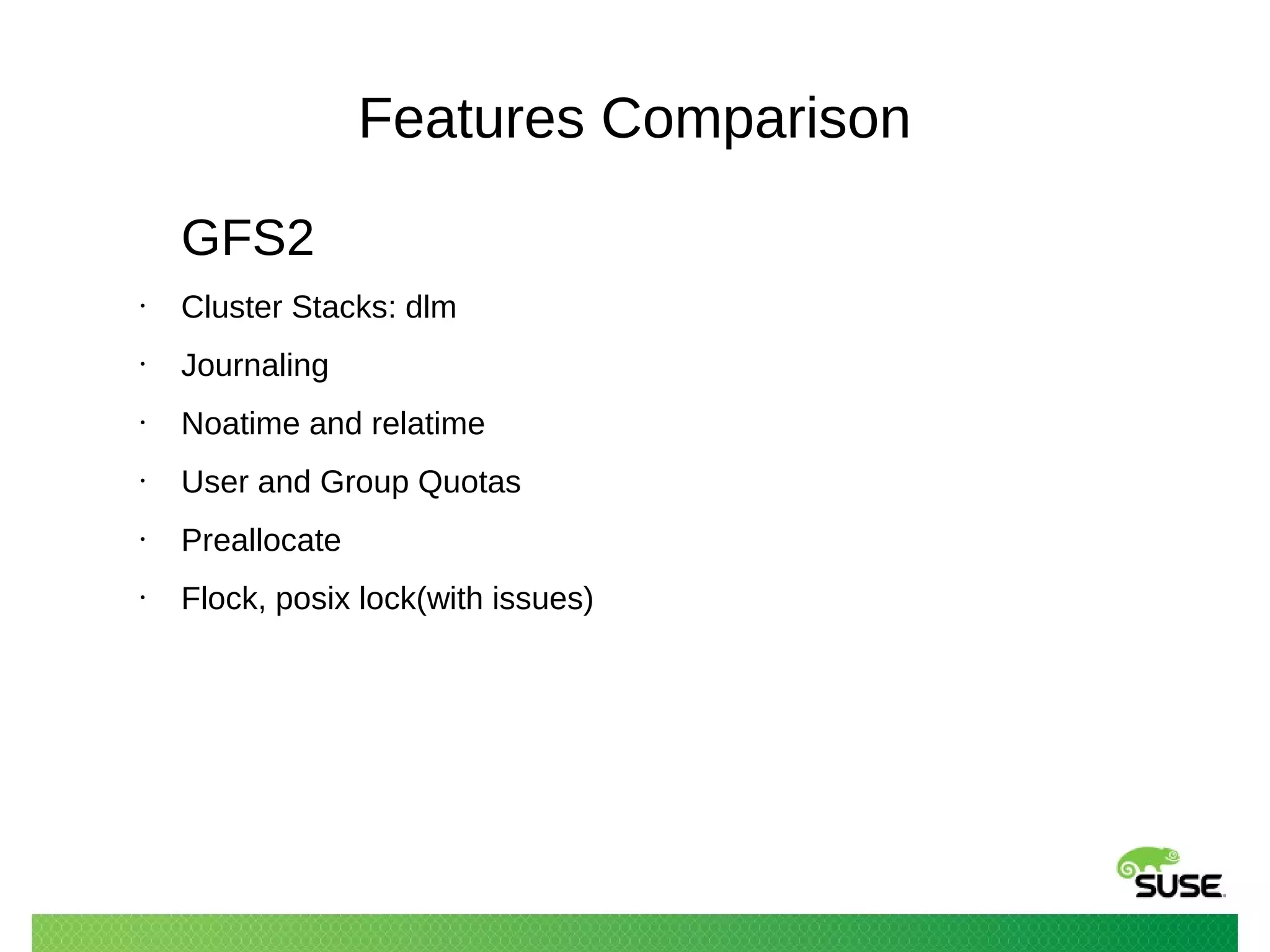 Comparison between OCFS2 and GFS2 | ODP