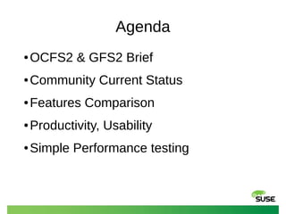 Comparison between OCFS2 and GFS2 | ODP