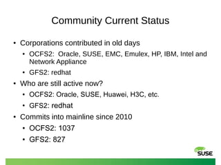 Comparison between OCFS2 and GFS2 | ODP