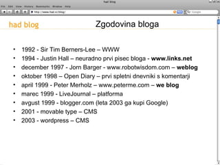 Had Blog Prezentacija | PPT