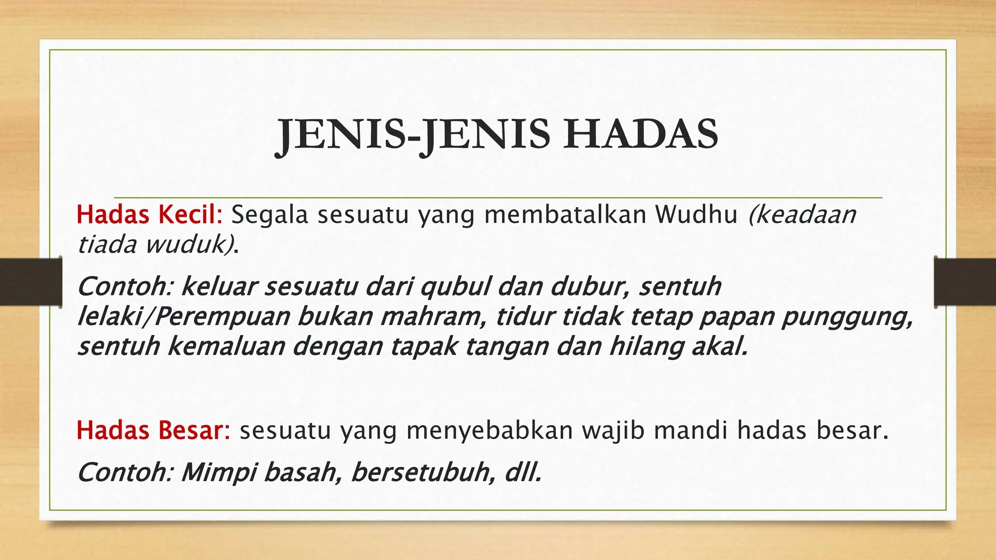 HADAS KECIL DAN PERMASALAHANNYA, HADAS KECIL | PPTX