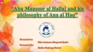 mansur al hallaj | PPTX