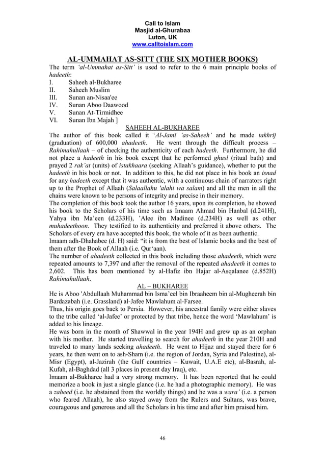 Mustalah al-Hadeeth (Classification of Hadeeth) | PDF