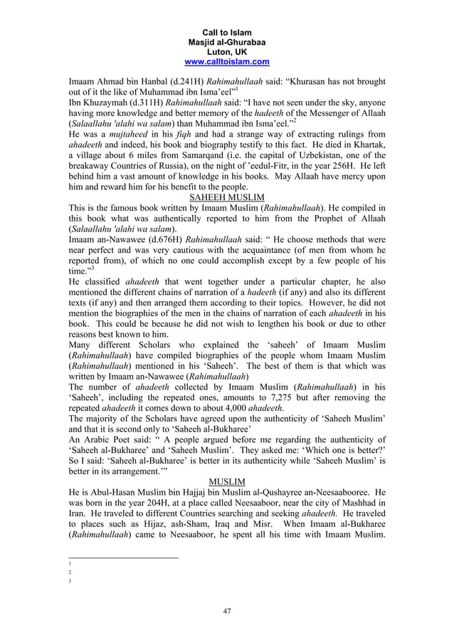 Mustalah al-Hadeeth (Classification of Hadeeth) | PDF