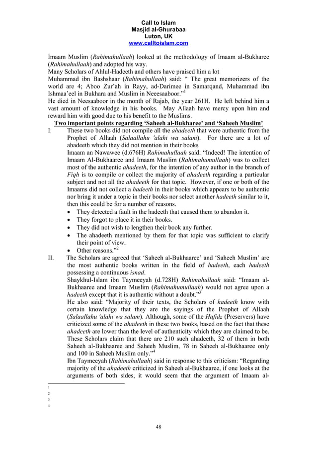 Mustalah al-Hadeeth (Classification of Hadeeth) | PDF