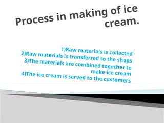 how ice cream is made process of raw to final product | PPT