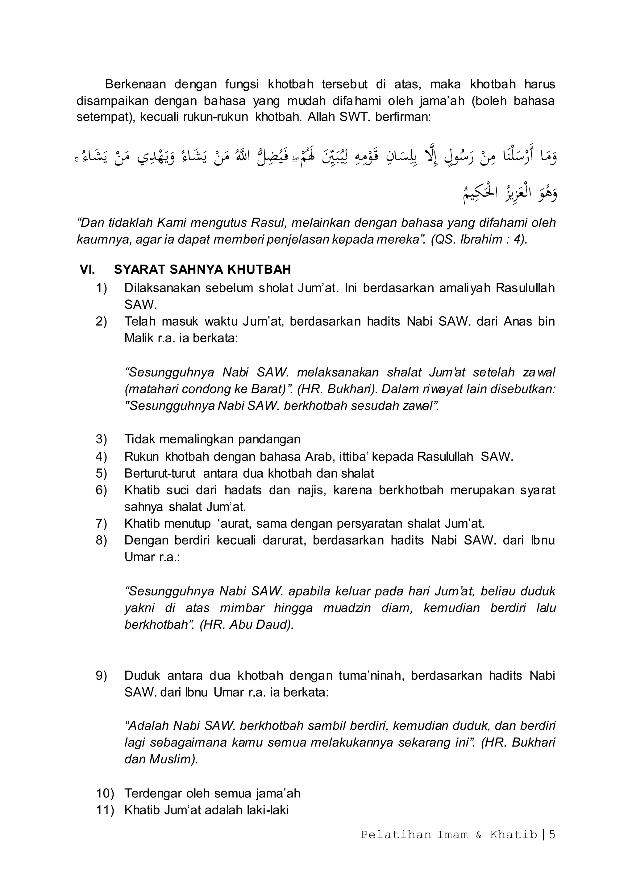 Hadi makalah pelatihan imam dan khatib | DOCX