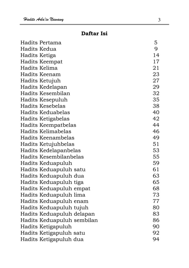 Hadis arbain an nawawi | PDF