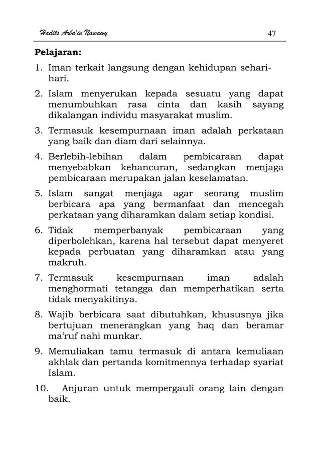 Hadis arbain an nawawi | PDF