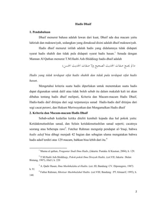 Hadis dhaif | DOCX