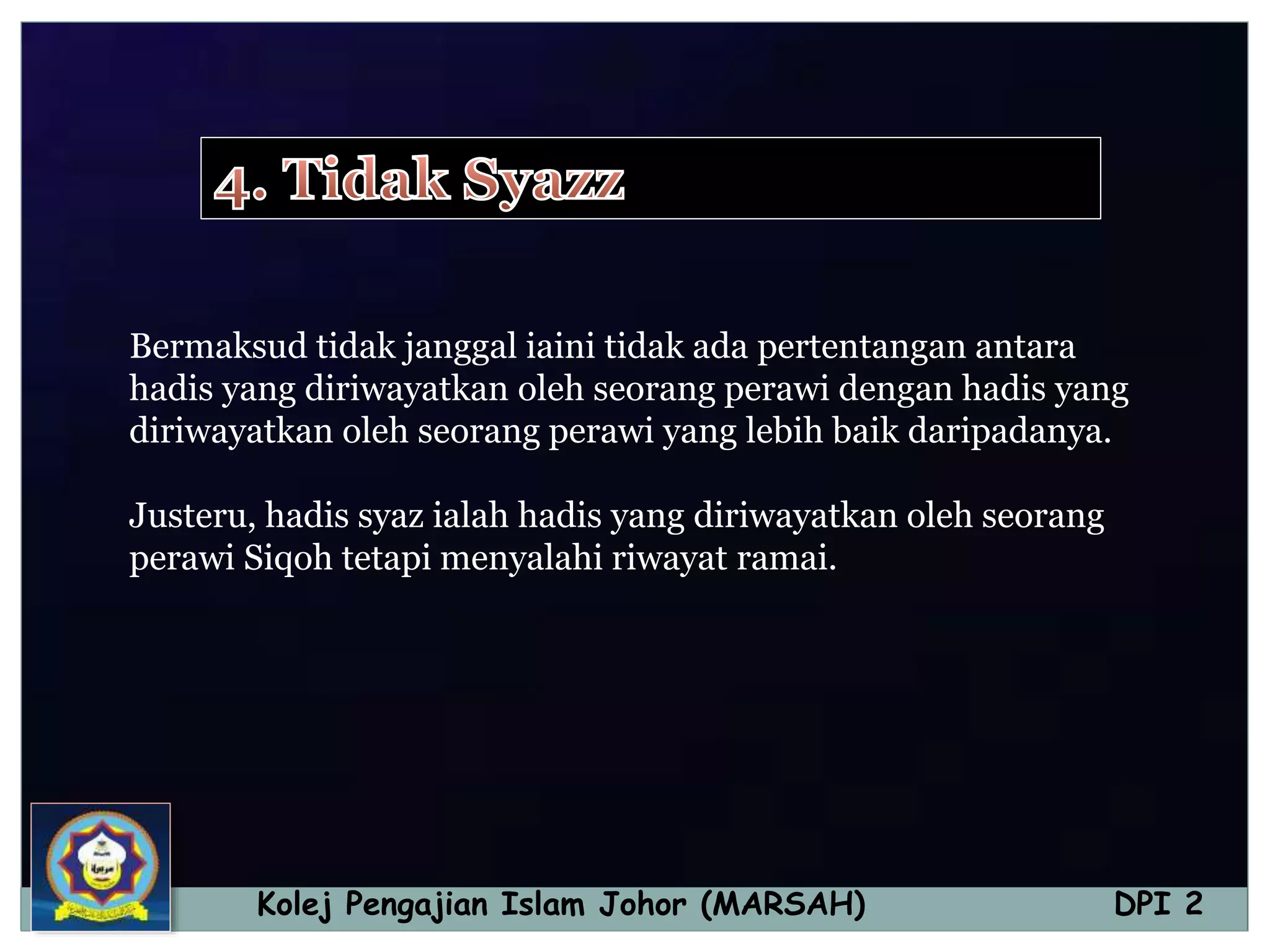 Hadis Hasan dan Hadis sahih - MARSAH | PPT