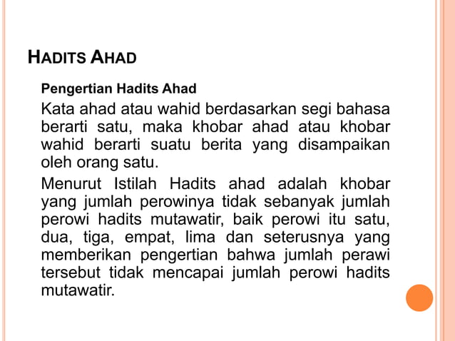 Hadis Mutawatir dan ahad_Tugas Kuliah.pptx