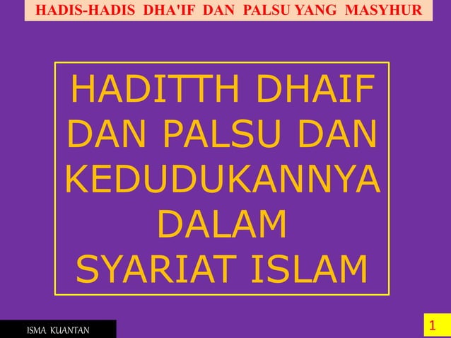 Hadis palsu 2015 pt 1 | PPT