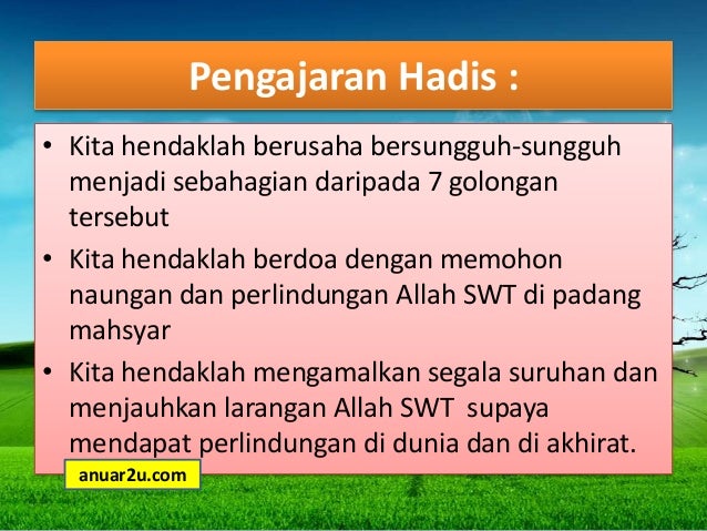 HADIS SEM 1 : 7 GOLONGAN