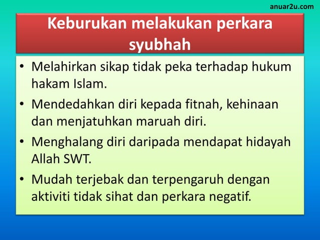 HADIS : HALAL DAN HARAM SEM 2 | PPTX