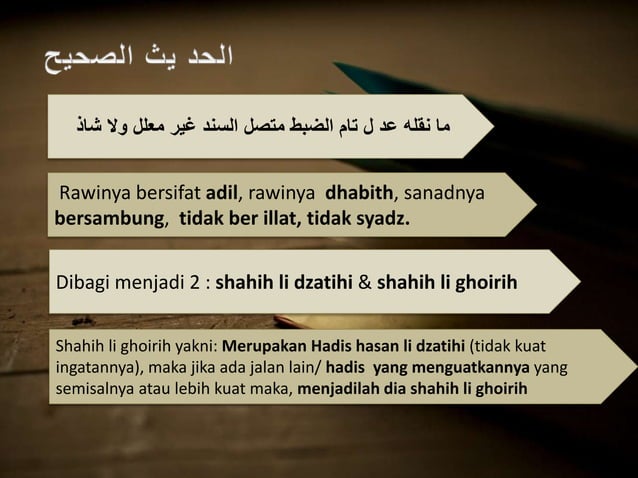 Hadis shohih, hasan dan dhoif | PPT