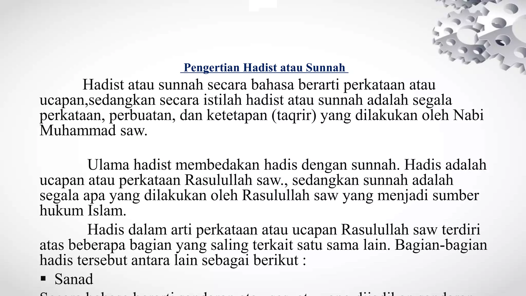 HADIST ATAU SUNNAH SEBAGI HUKUM ISLAM KEDUA.pptx