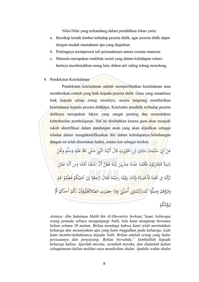 Hadist Pendekatan Pendidikan Islam.pdf