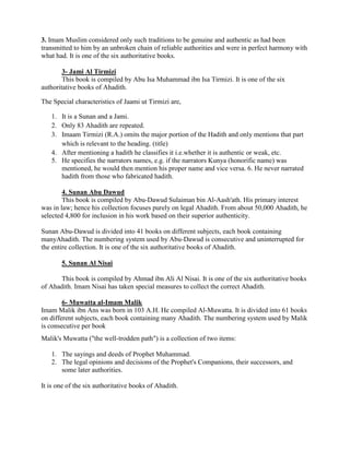 Hadith ranking - Type of Hadith in Islam | PDF