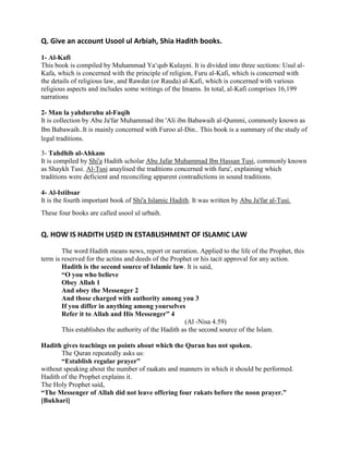 Hadith ranking - Type of Hadith in Islam | PDF