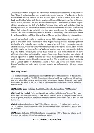 Basics of Hadith | PDF