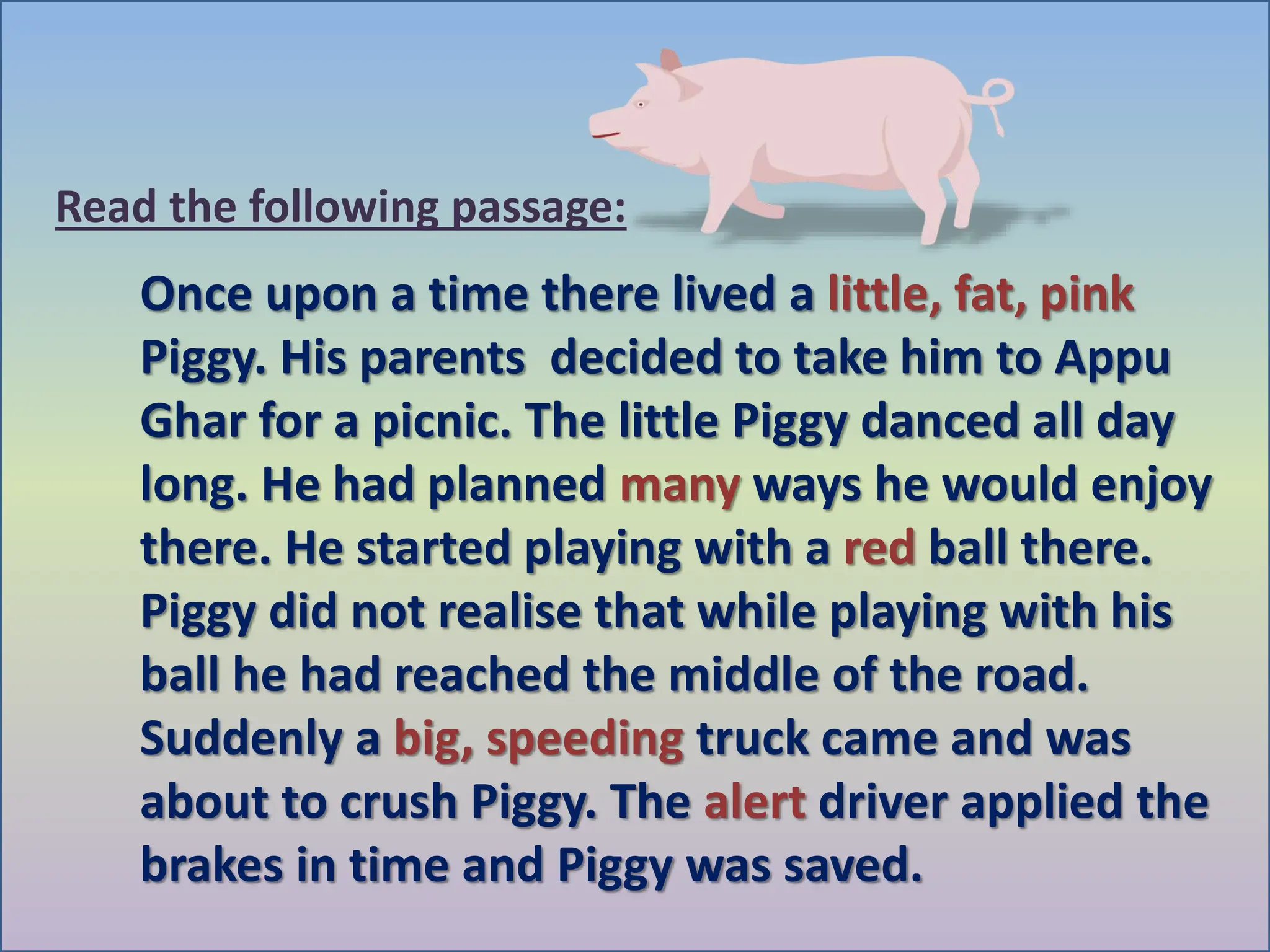 hadjectiveadjective. WITH PCITURE STORY FOR CLASS 3 STUDENTS | PPTX