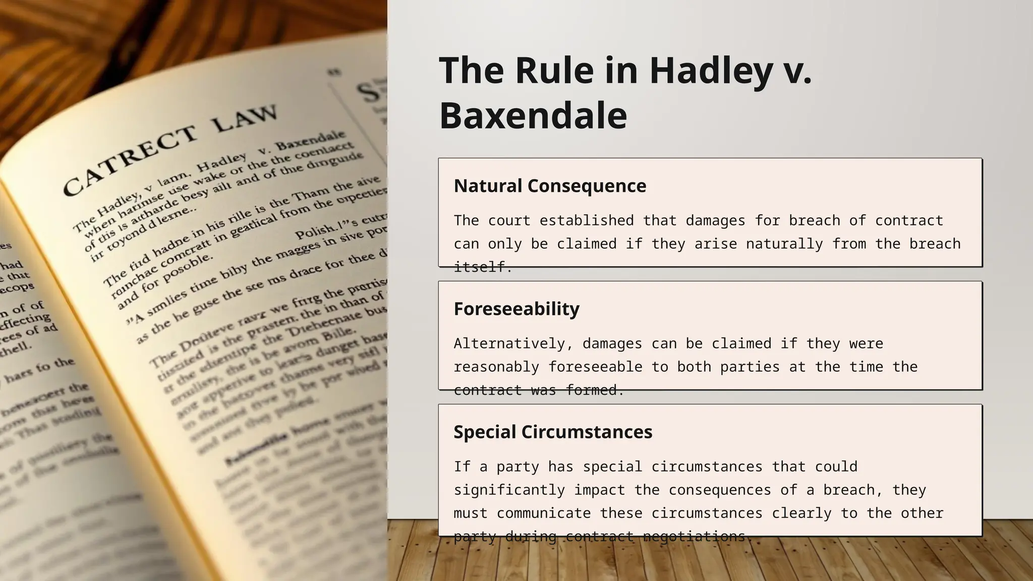 Hadley vs Baxendale Case Law in Contract | PPTX
