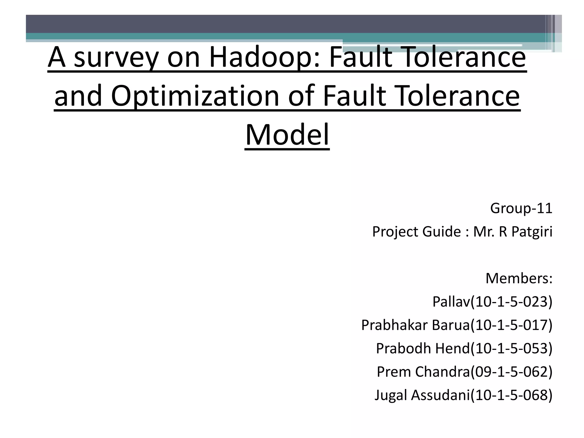 Hadoop fault tolerance | PPT