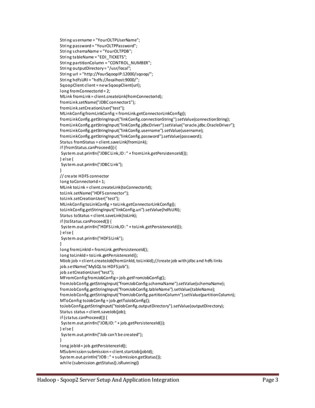 Hadoop Sqoop2 Server Setup And Application Integration Pdf