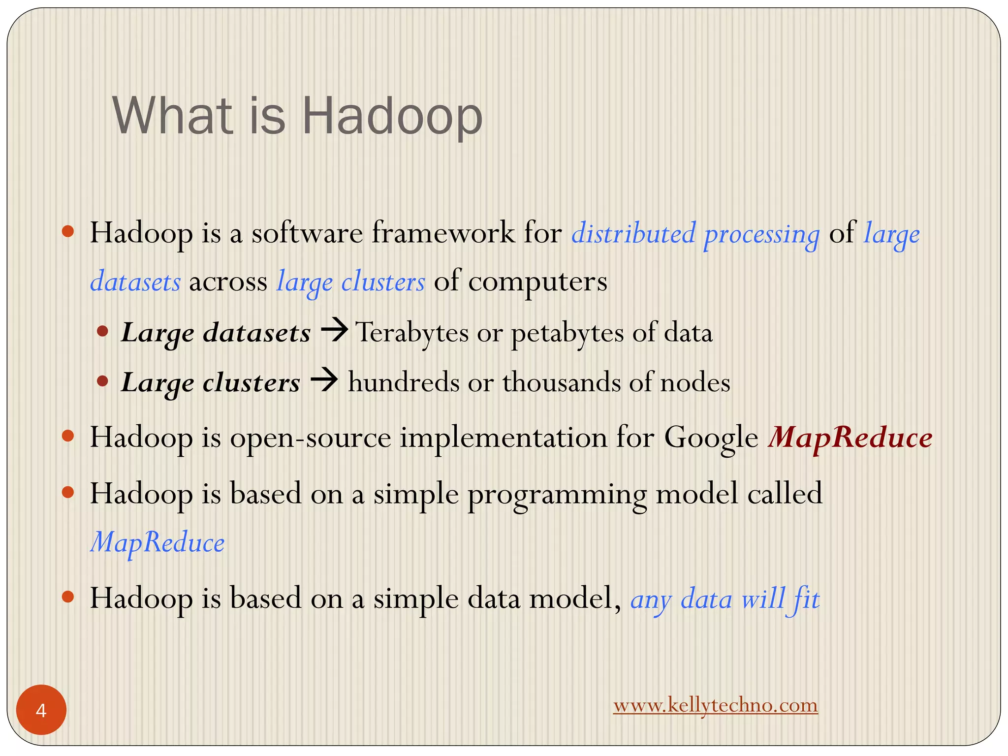 Hadoop trainting in hyderabad@kelly technologies | PPT