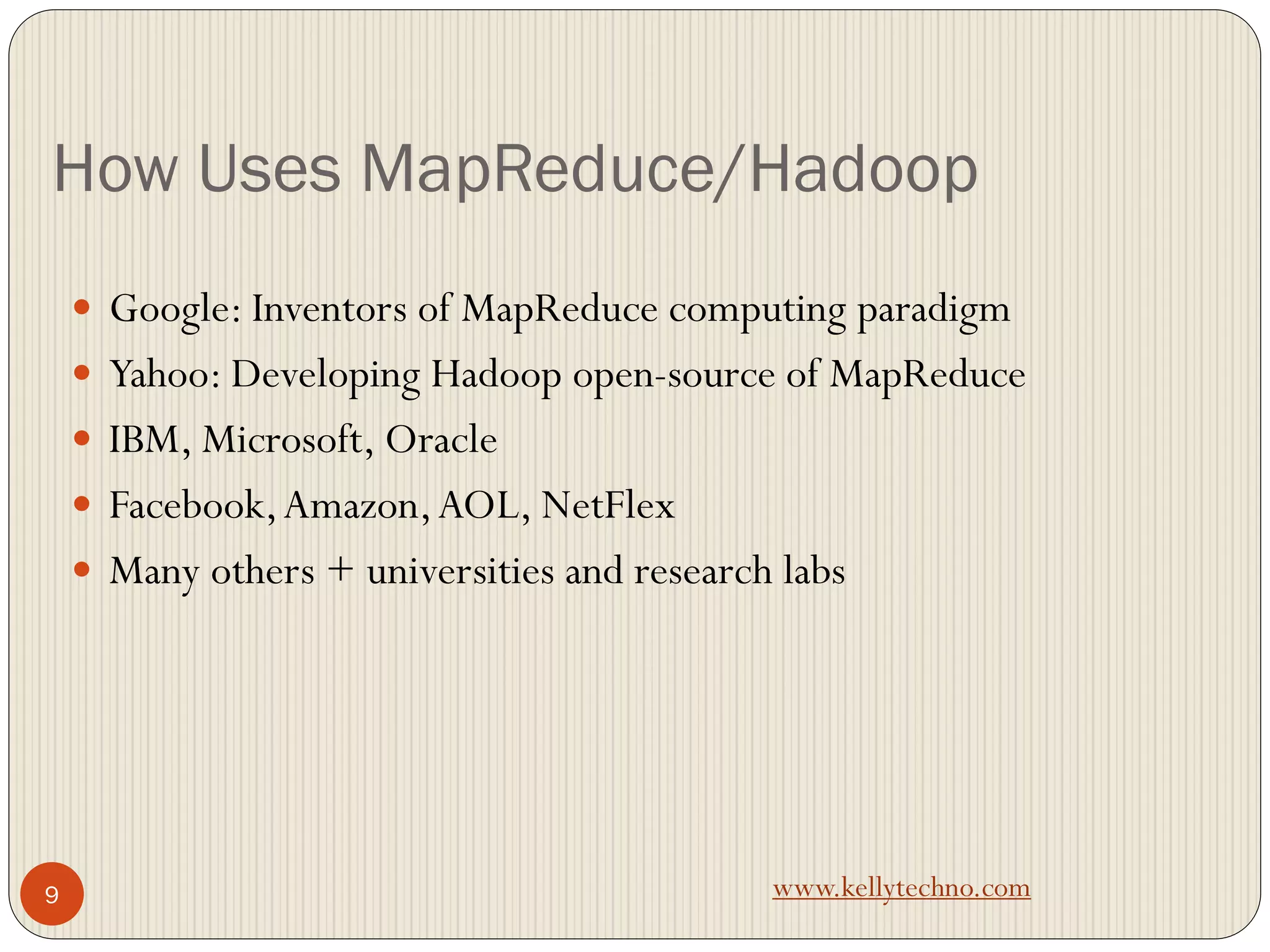 Hadoop trainting in hyderabad@kelly technologies | PPT