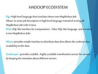 Introduction to Hadoop | PPTX