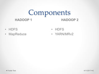 Hadoop 1 vs hadoop2 | PPTX