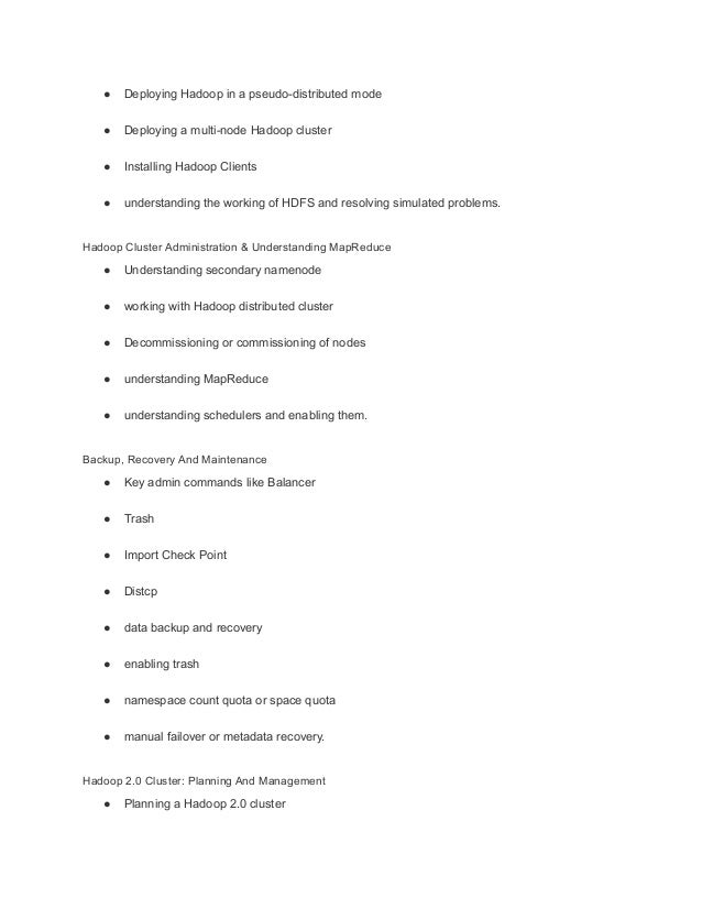 Hadoop Administration Online Training Pdf